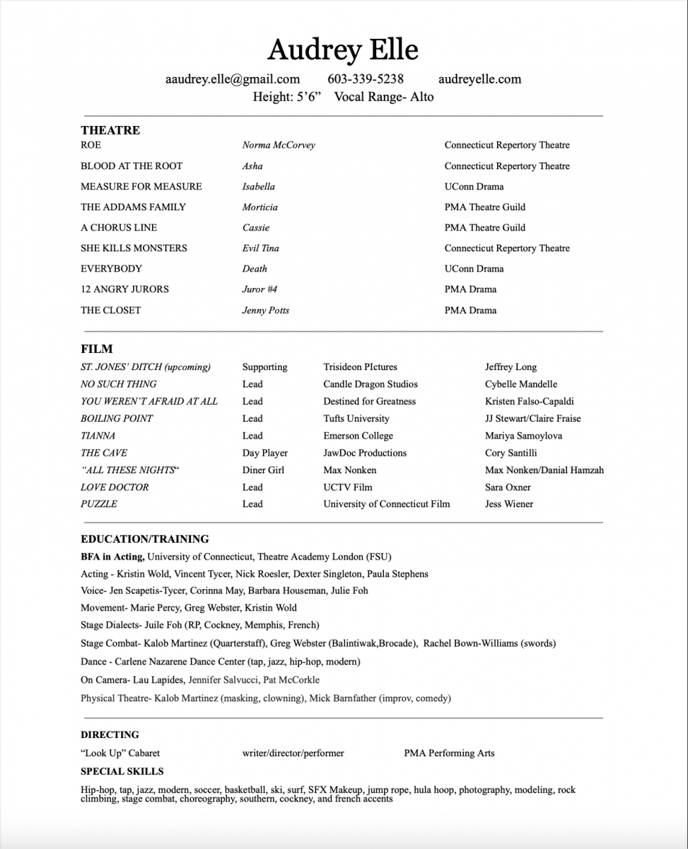 AUDREY ELLE | UConn Dramatic Arts